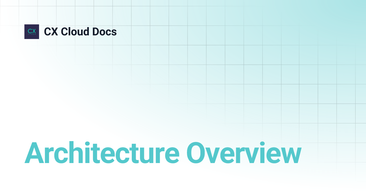 Architecture Overview | CX Cloud Docs